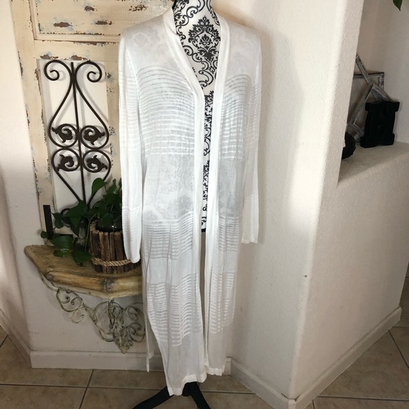 525 America | Sweaters | 525 America White Knit Lightweight Duster ...